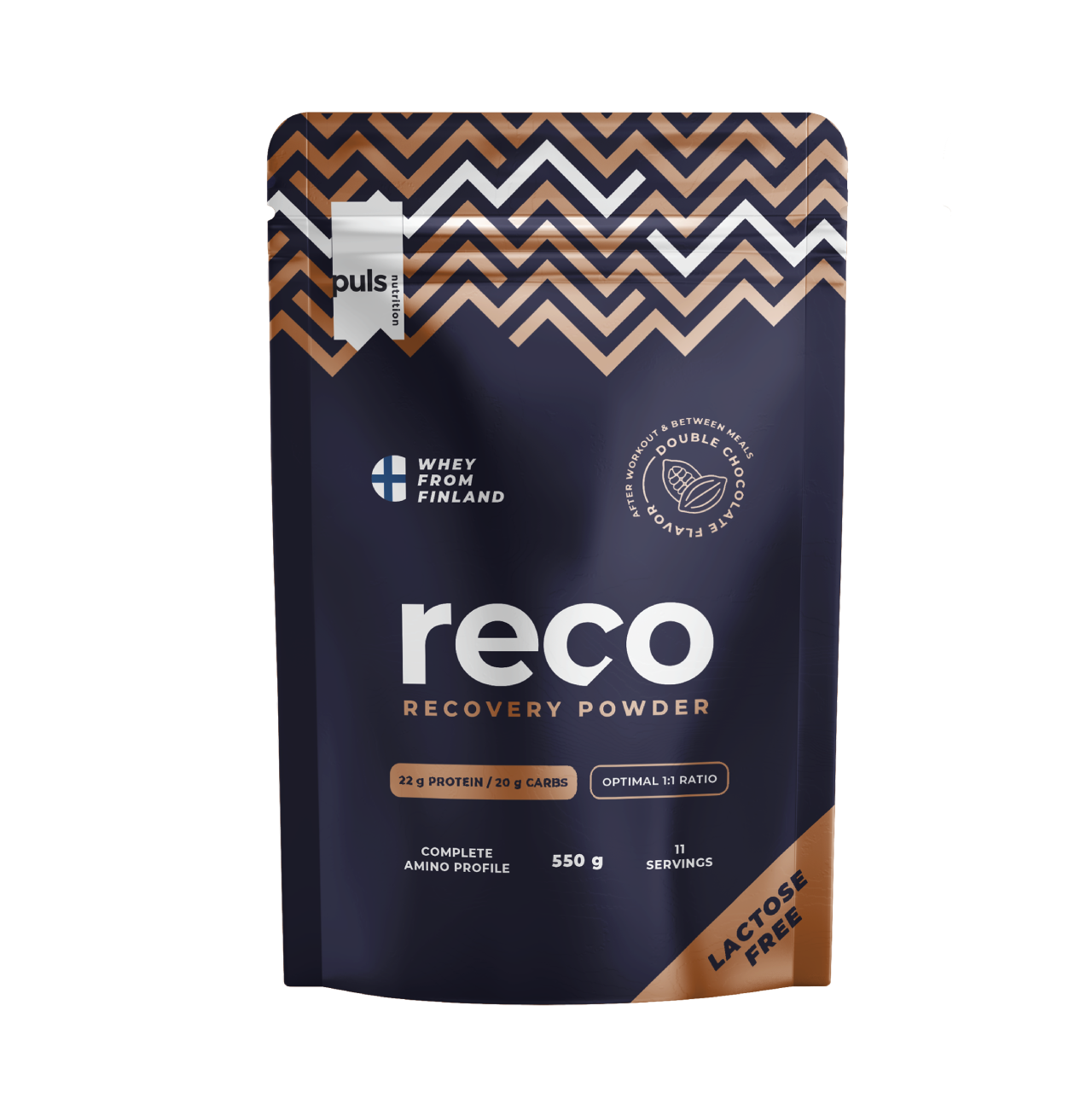 RECO Double chocolate 550 g Lactose free – PULS Nutrition